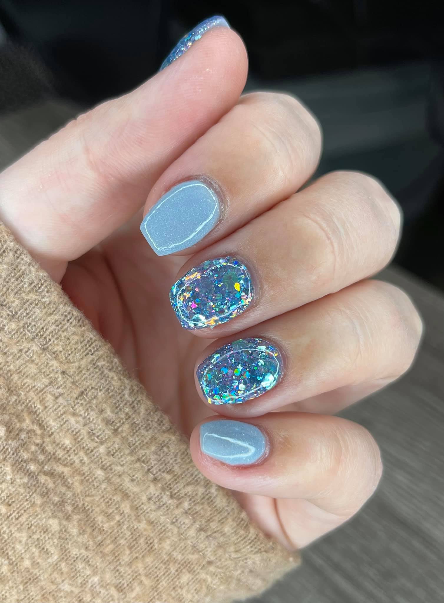 D481 Imagine Blue Glitter Dip Powder – Revel Nail
