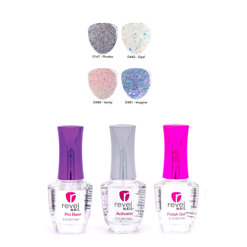 Glitter Glam | Four Color Dip Powder Starter Kit – Revel Nail
