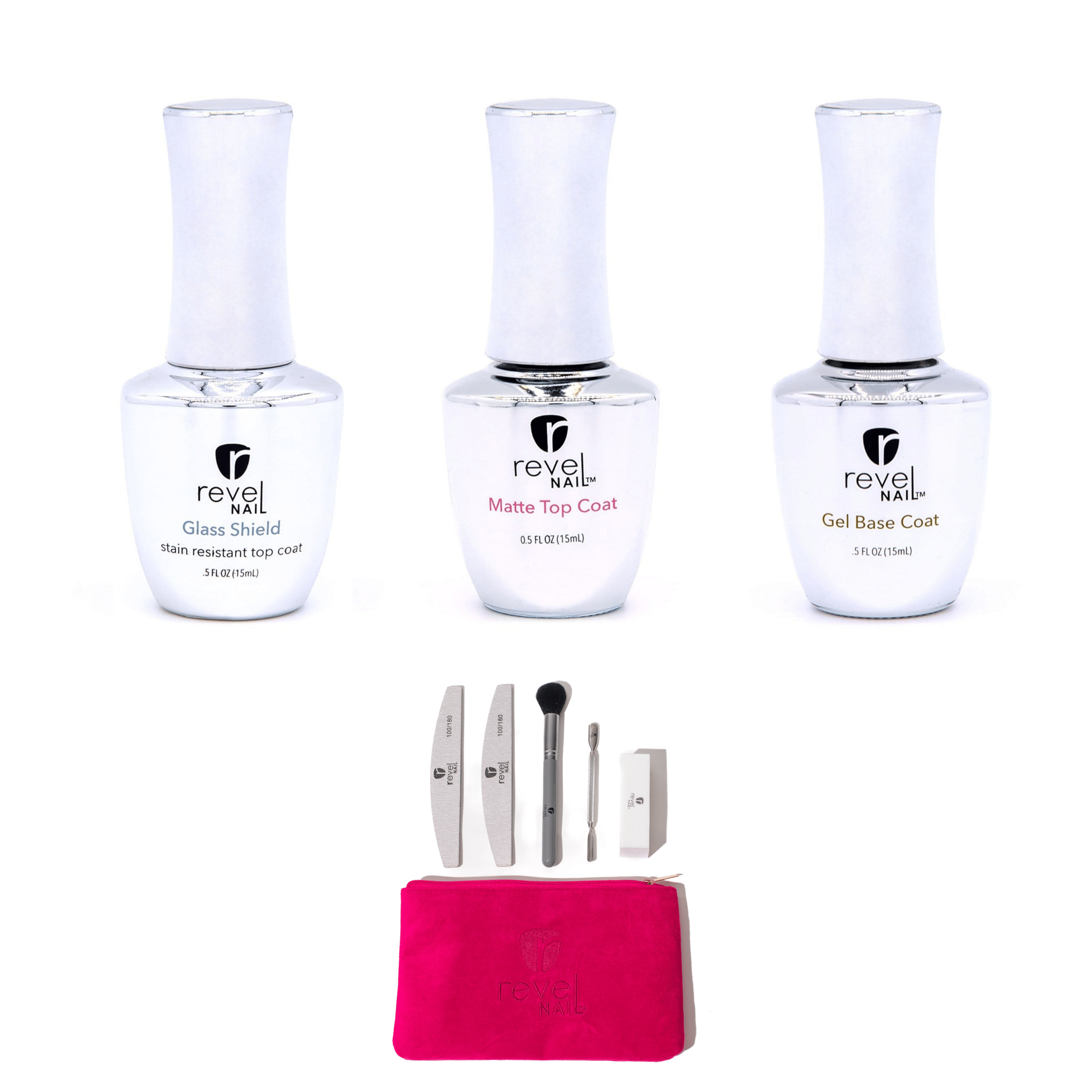 Gel Base + Matte Top + Glass Shield + Tool Kit – Revel Nail