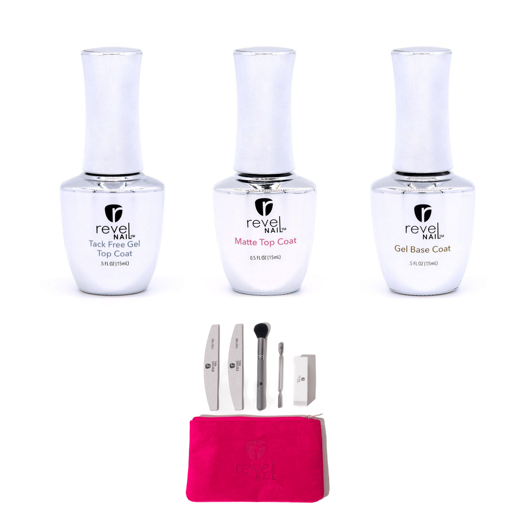 Gel Base + Matte Top + Tack Free + Tool Kit – Revel Nail