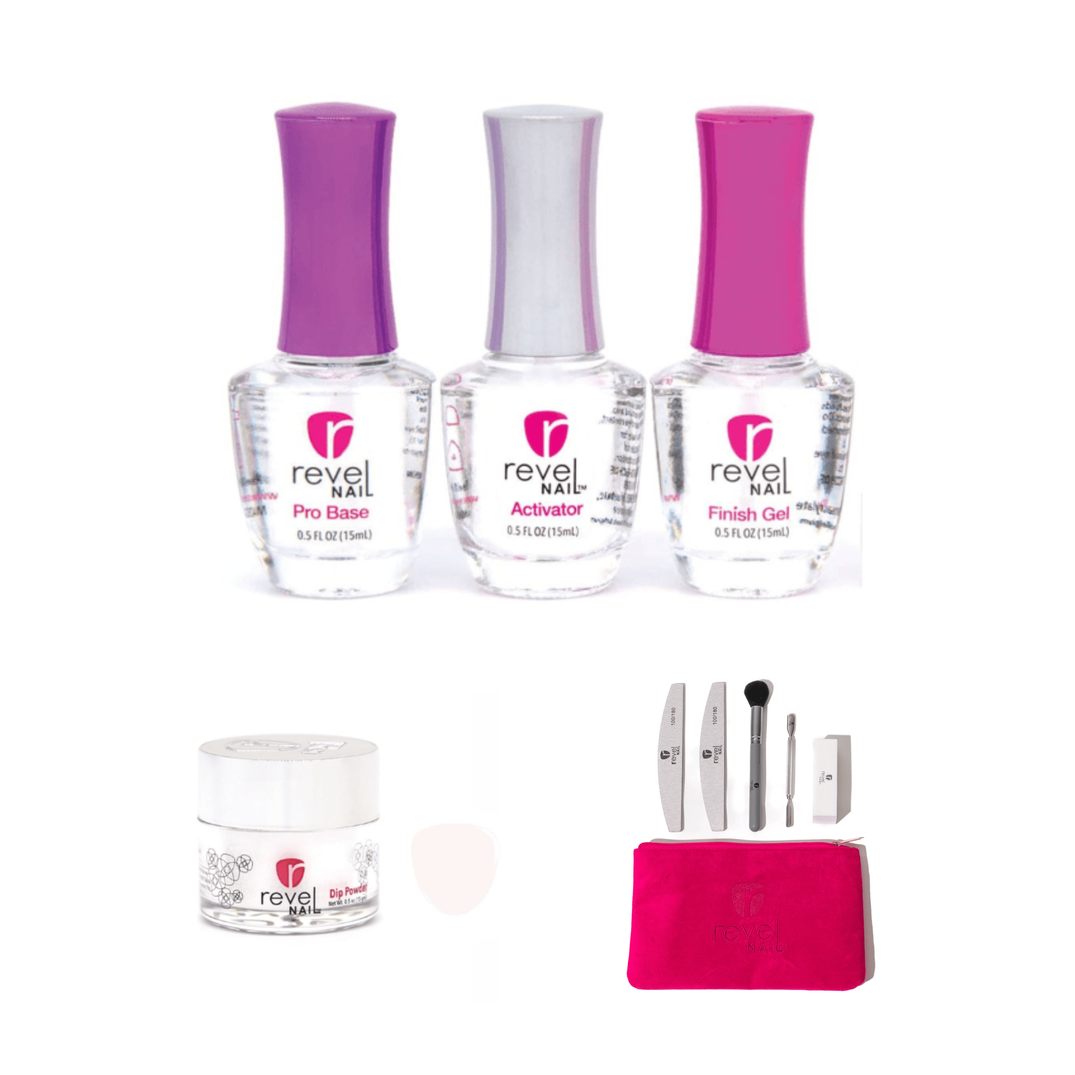 Professional Dip Powder Liquid Set + Clear Powder + Tool Kit – Revel Nail